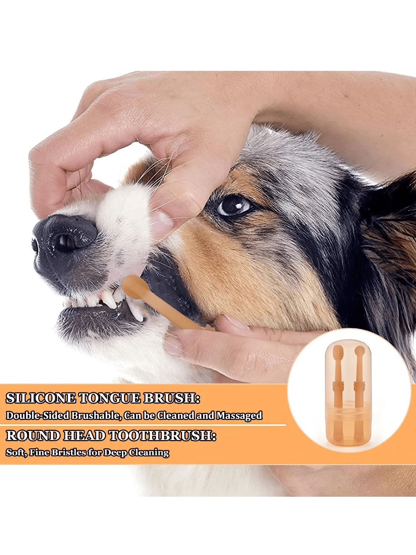 2pcs Pet Toothbrushes, Cat Dog Dental Cleaning Toothbrush, Silicone Pet Toothbrush, Oral Care ...