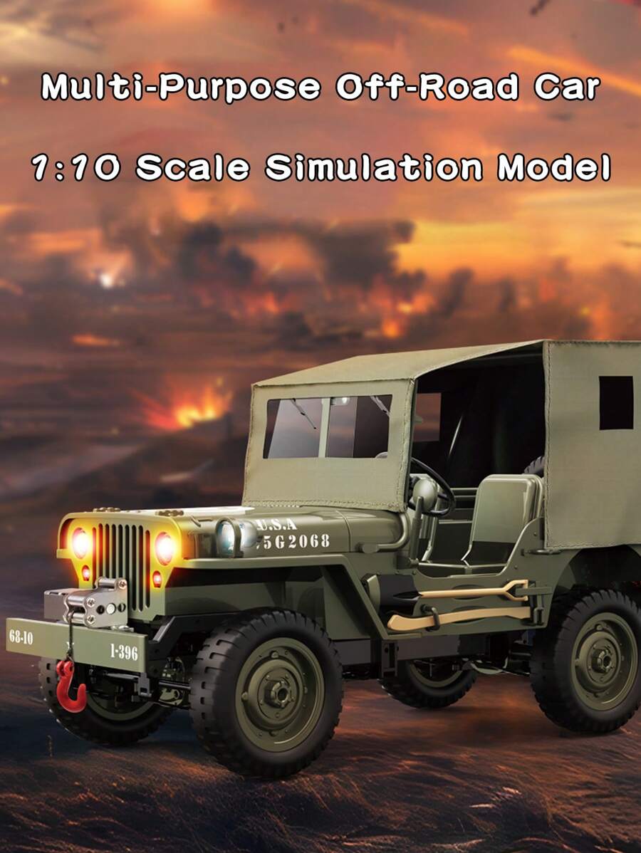 Samochód RC 4WD 2.4G z otwieraną maską, obsługuje modyfikacje i ulepszenia (możliwość ulepszenia ...