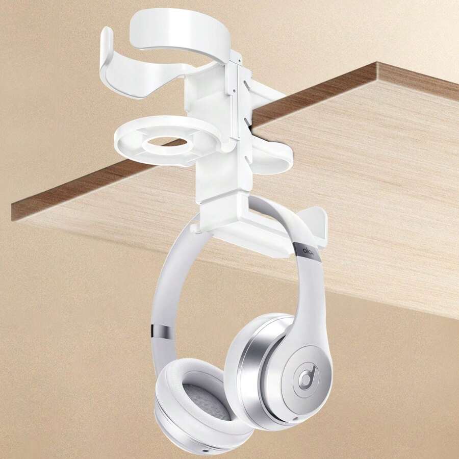 2 In 1 Desk Cup Holder Headphone Holder Universal Gaming Headset Hanger ...