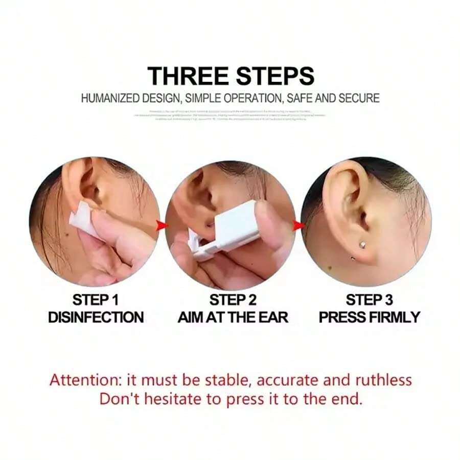 10pcs Disposable Ear Piercing Gun With Built-In Ear Studs-Sterile Second-Generation Ear Piercing ...