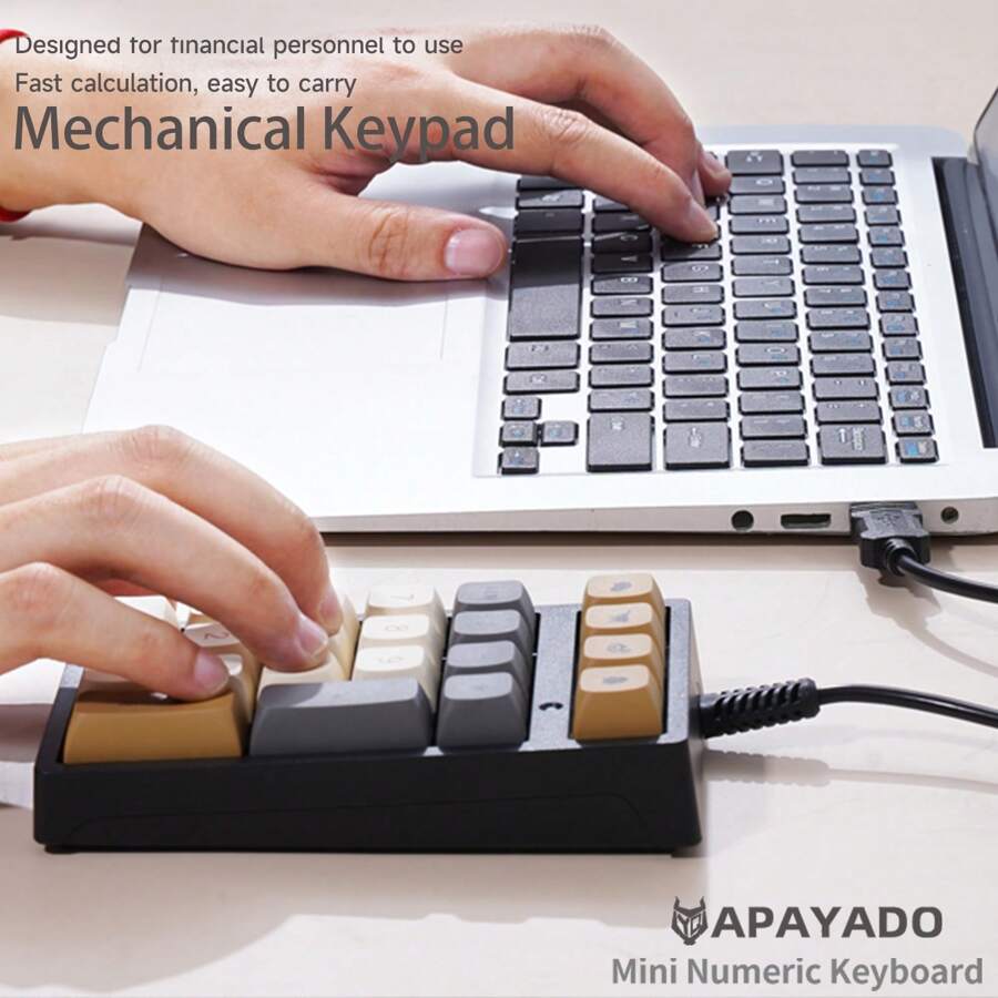 APAYADO 21 Keys Mini Pc Business Numeric Wired Mechanical Keyboard RGB ...