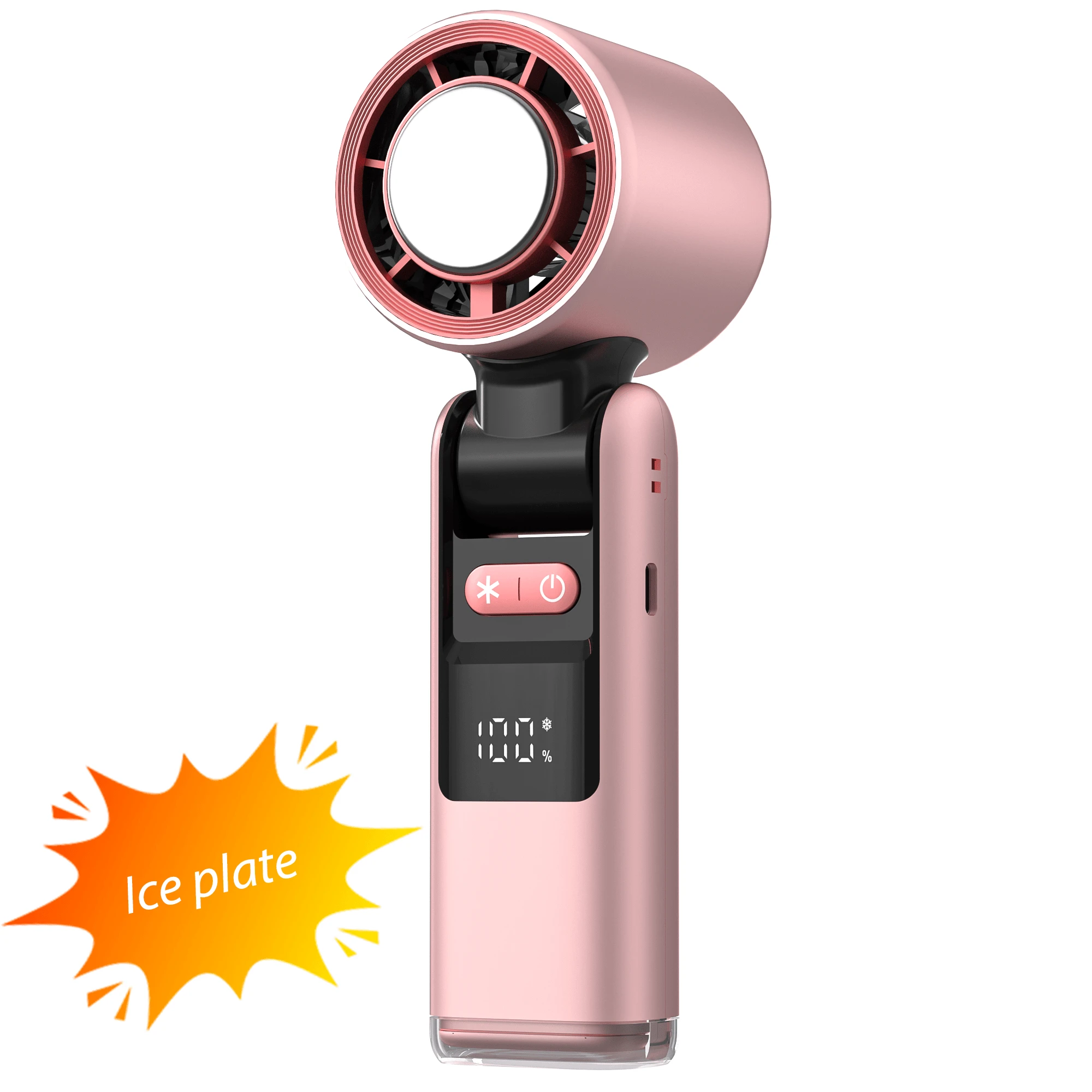 100-Speed Handheld Rechargeable Ice Cooling Fan, Portable, For Students ...