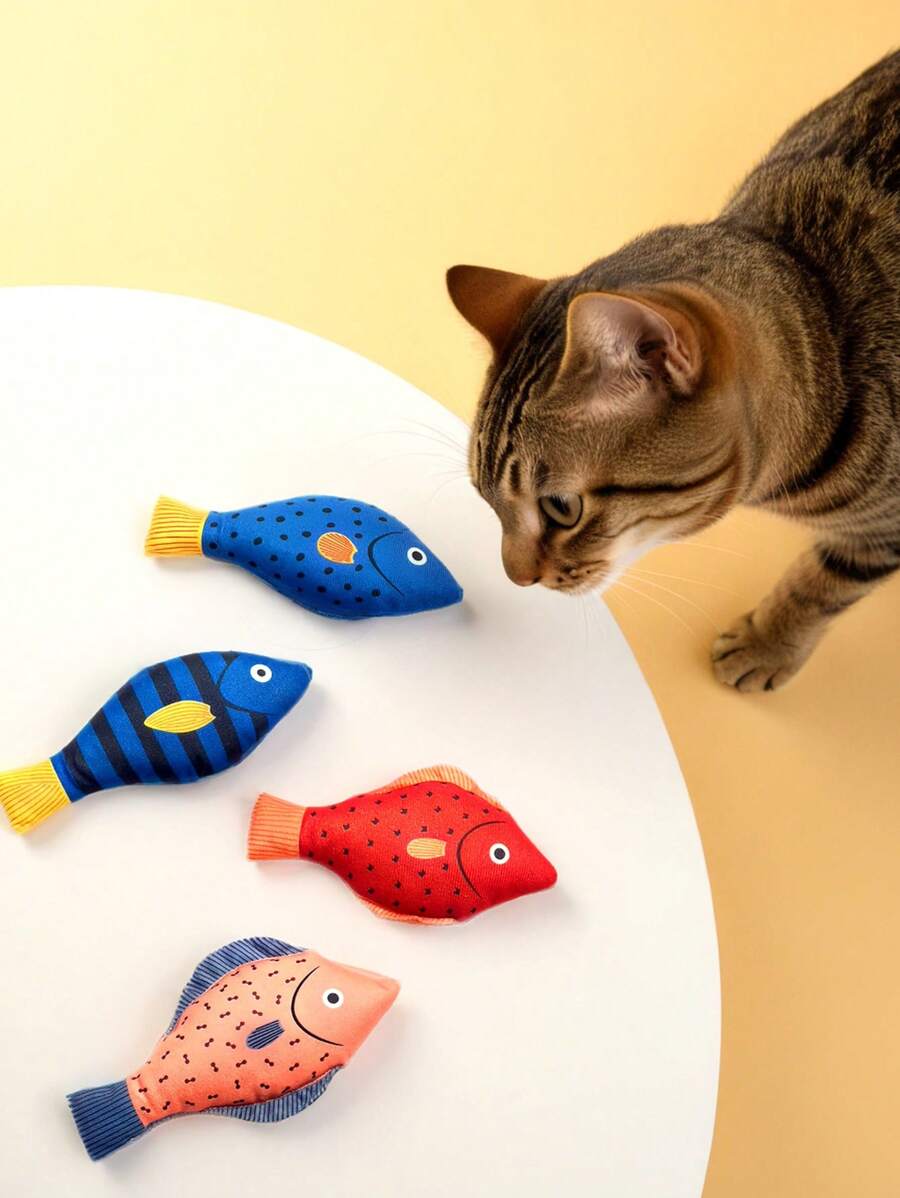 Giocattoli per gatti a forma di pesce, giocattolo per gatti in tessuto ...