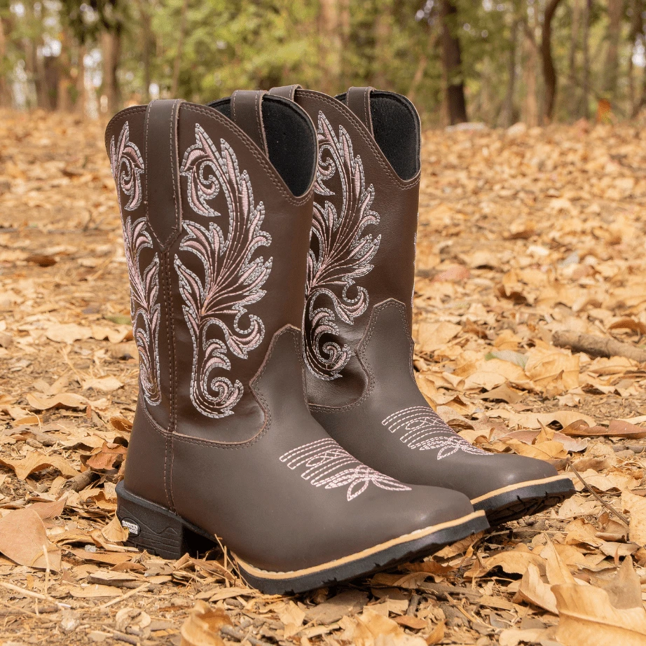 Bota Texana Tri Rosa Country Bico Quadrado Festa do Peão | SHEIN Brasil