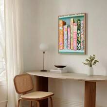 1pc Unframed/Framed Colorful Book Stack Reading Poster Bookish Preppy ...