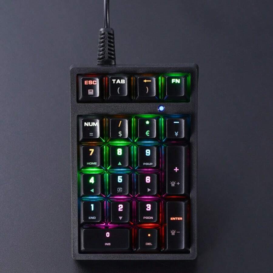 APAYADO 21 Keys Mini Pc Business Numeric Wired Mechanical Keyboard RGB ...