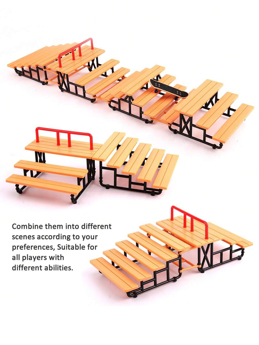 DIY Fingerboard Skate Park Set With Ramps, T Platform & Stairs | Self ...