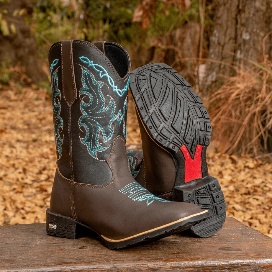 Bota Texana Country Bico Quadrado Festa do Peão Arame Azul | SHEIN Brasil