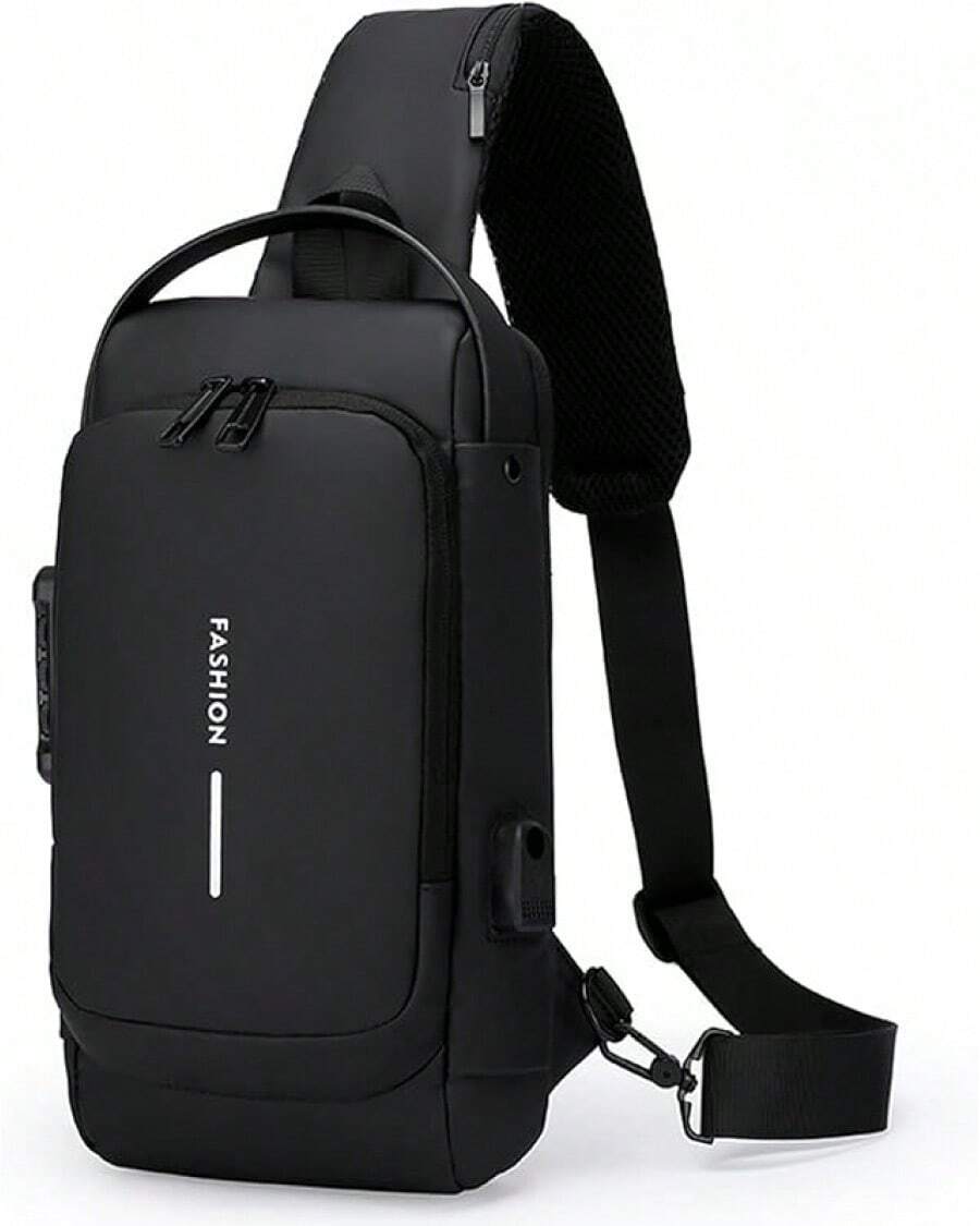 Sling Bag Men Anti-Theft USB Crossbody Shoulder Backpack Purse ...