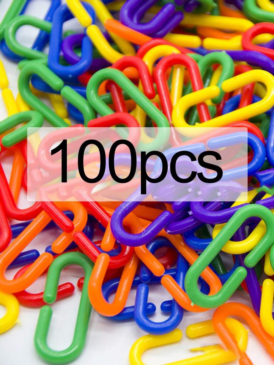 100pcs Parrot Toys Swing Ladder, C-Shape Plastic Chain Clips Chew Toys ...