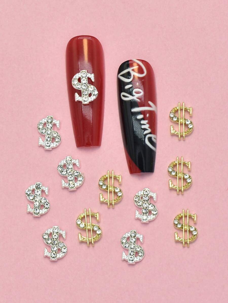 10 Popular Coin Symbols Nail Art LightLuxury Alloy Nail Art Metal ...
