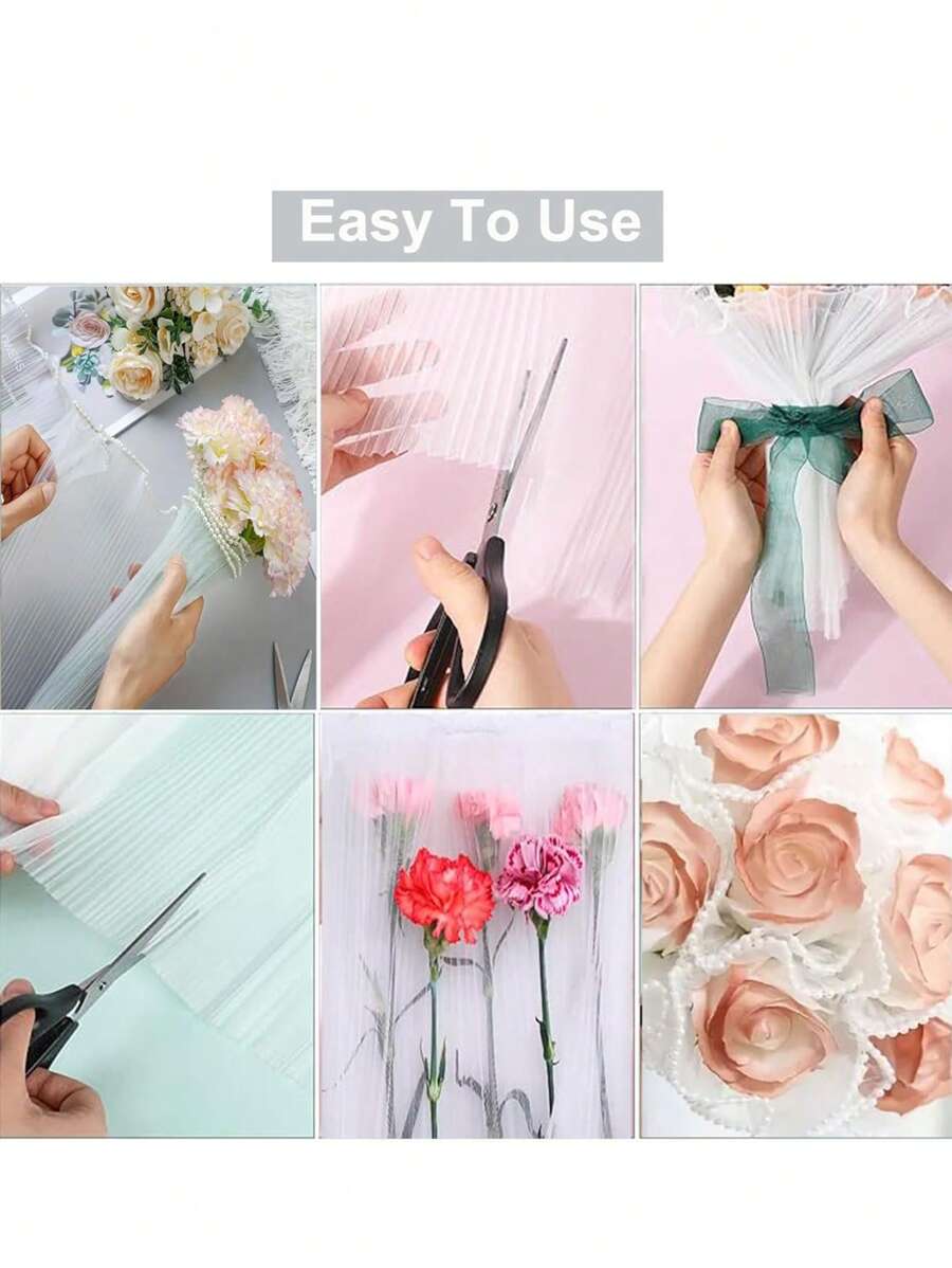 One Rolls Of White Flower Wrapping Mesh Paper With A Pearl Edged one-rolls-of-white-flower-wrapping-mesh-paper-with-a-pearl-edged