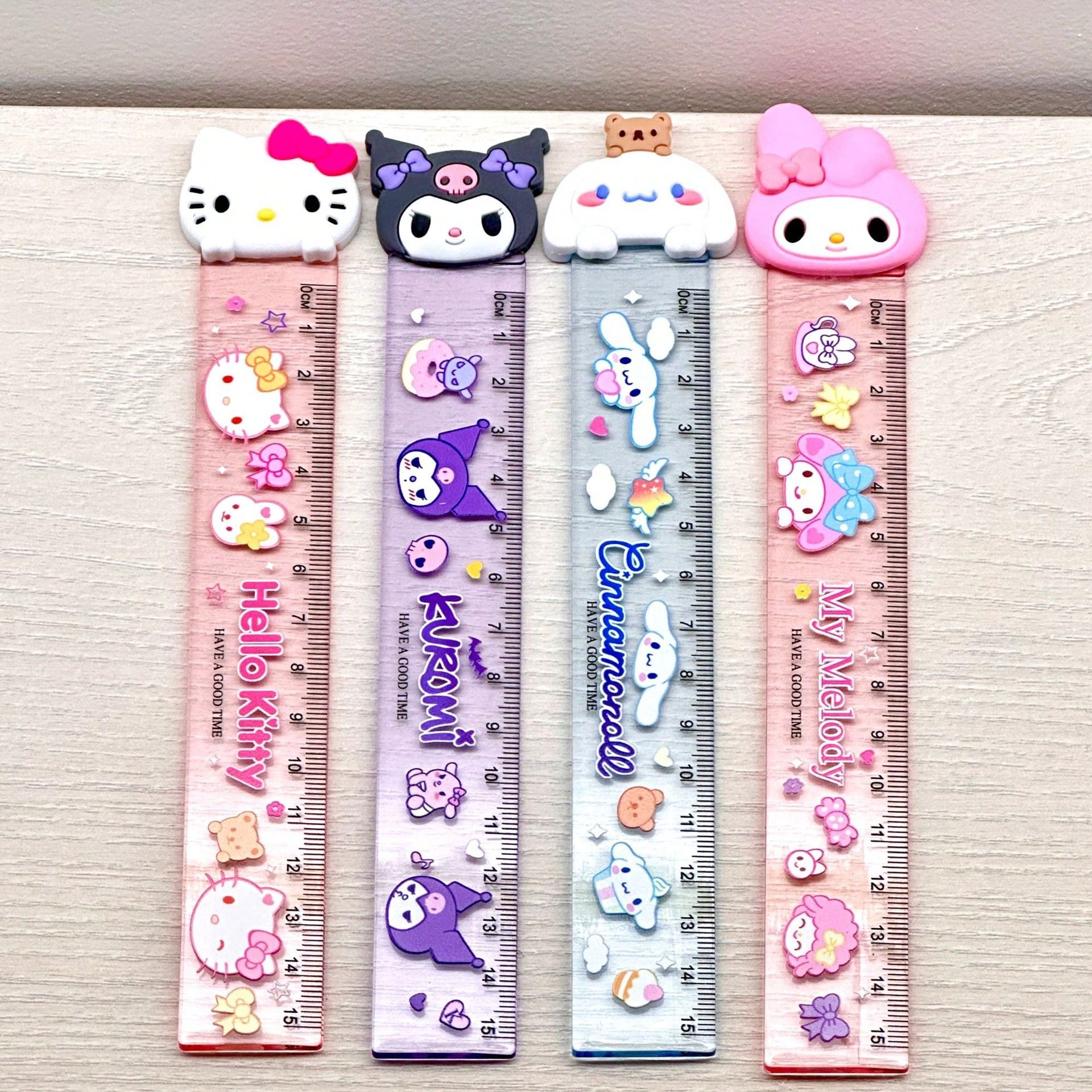 Sanrio 2-In-1 Cute Cartoon Rulers Set: Adorable 5.91 Inch Plastic ...