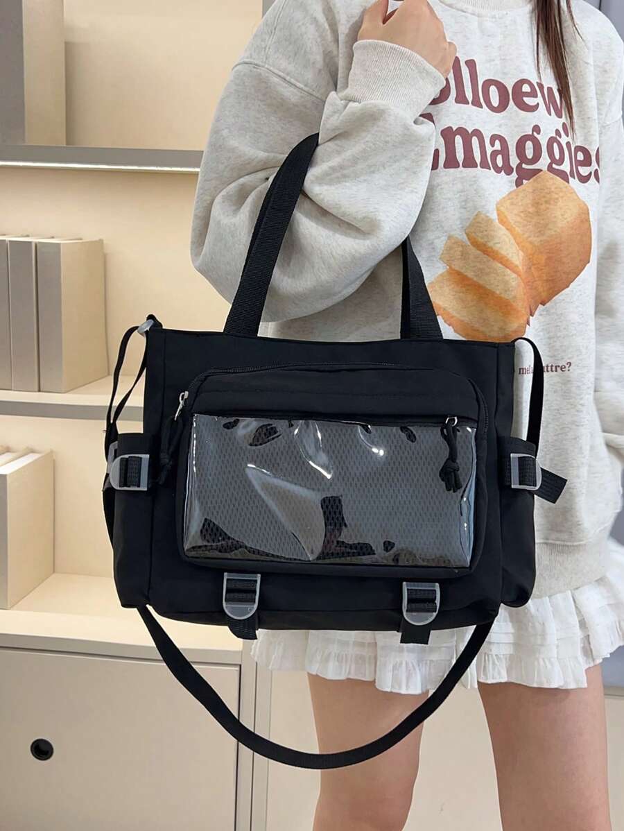 1pc PVC Transparent Large Capacity Shoulder Tote Bag For Women ...