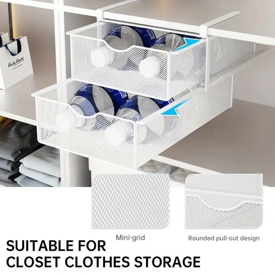 Single Layer Metal Drawer Organizer Box Iron Wall Mounted Clothes