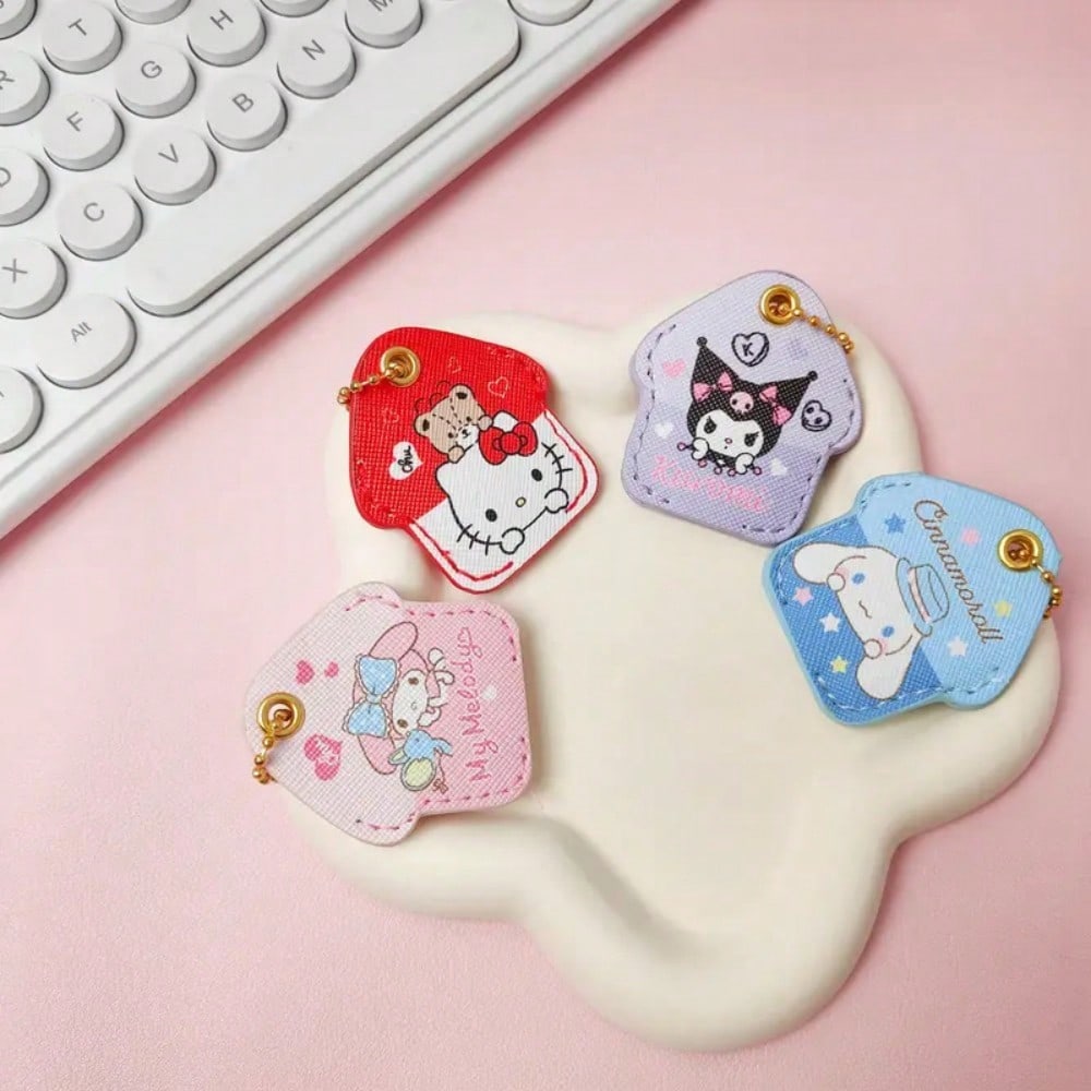 Sanrio 4pcs Red, Pink, Purple, Blue Key Chain Covers, Cute Creative PU ...