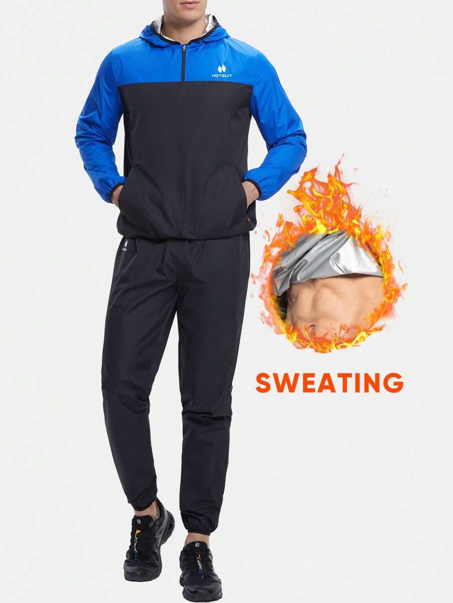 HOTSUIT Men Sauna Suit For Running Training Exercise Sweat Suit With ...