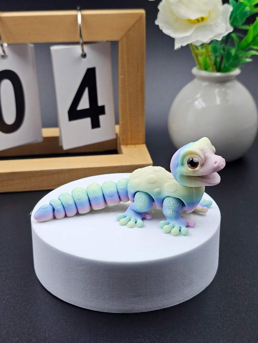 3D Printed Movable Spotted Gecko Model, Stress Relief Activity Doll ...