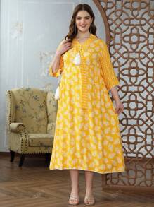 Ramadan Jalabia Elegant Dress With Arabic Print, Traditional Eid Al ...
