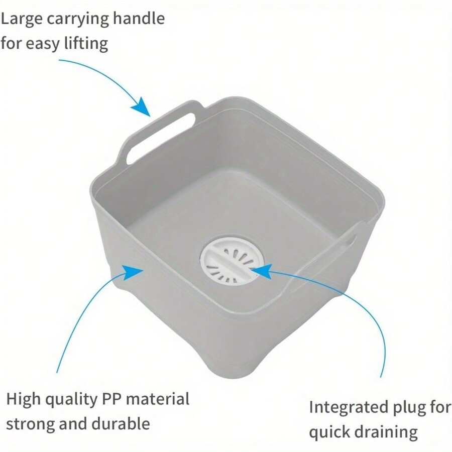 Washing Up Bowl With Sink Plug Strainer, Sink Strainer, Square Washing ...