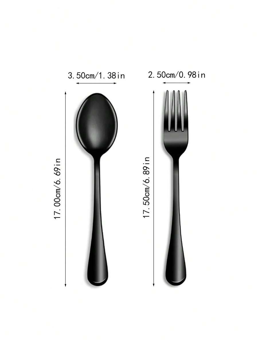 6/12/24pcs Stainless Steel Dinner Spoon And Fork Set, 6.7-Inch Durable ...