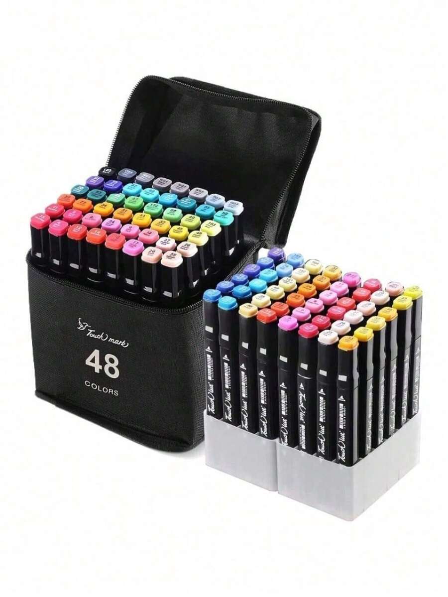 Kit Canetas Marcadoras Ponta Dupla 24 a 120 Cores - Marker Touch Ideal para Desenho e Pintura ...