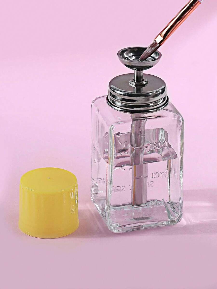 1Pc 6 Oz/ 180ml Nail Polish Remover Pump Empty Dispenser Bottle Push ...