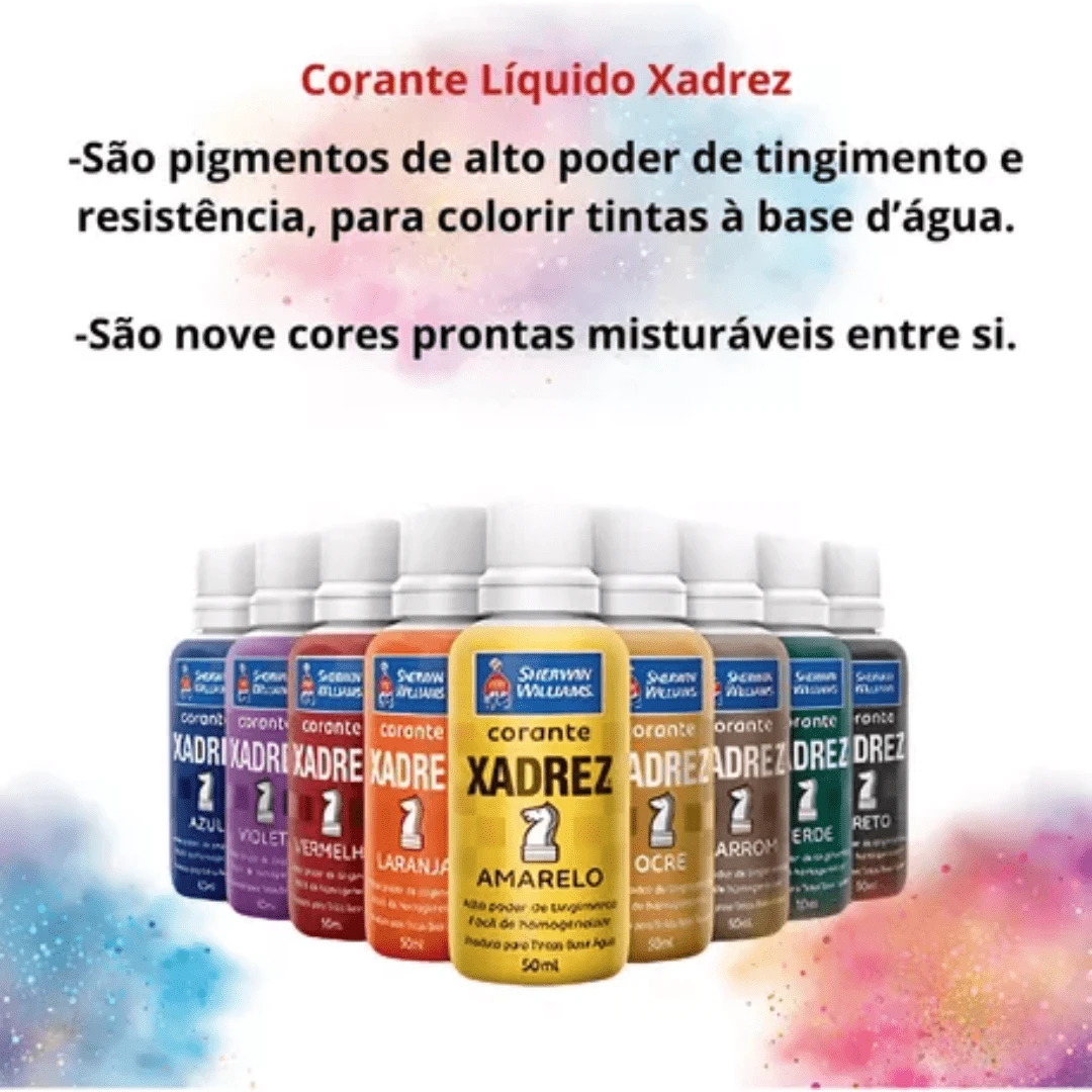 KIT 3 CORANTE LIQUIDO XADREZ PRETO 50ML SHERWIN WILLIAMS | SHEIN Brasil