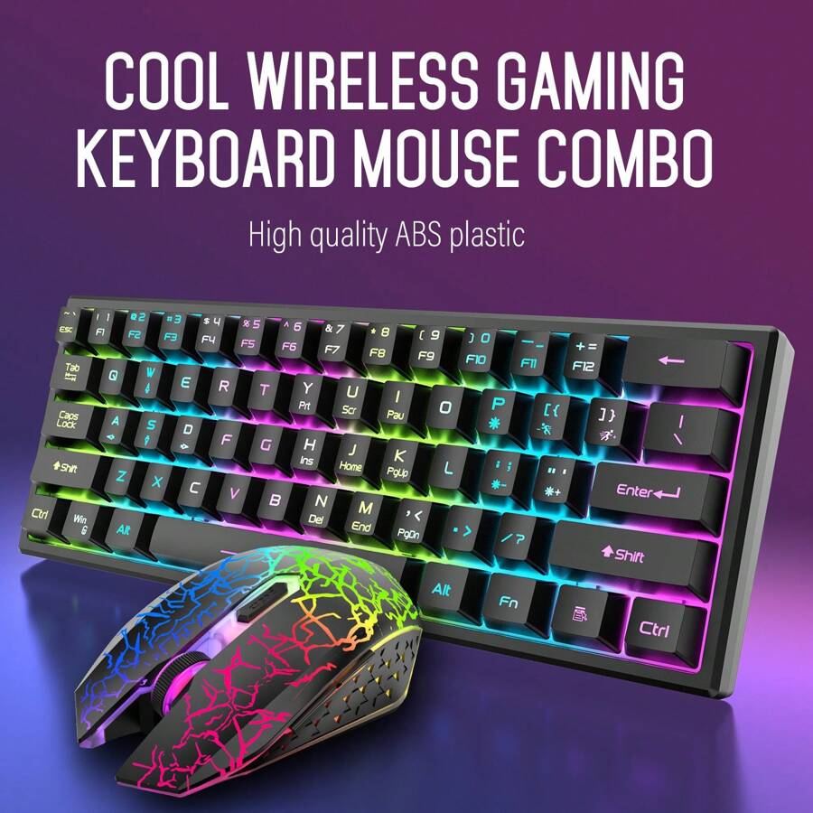 Combo de Teclado e Mouse Wireless Wolf T61, Teclado Gamer Wireless de ...