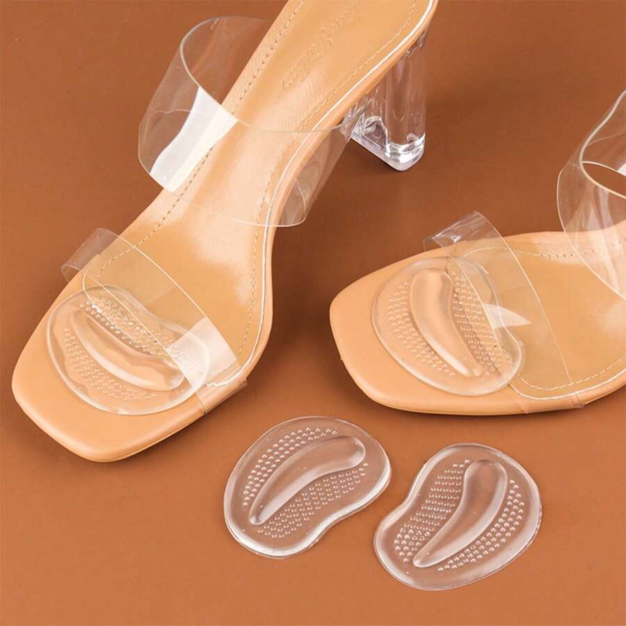 1 Pair Thick Silicone Forefoot Pads, Massaging Anti-Slip Half Size ...