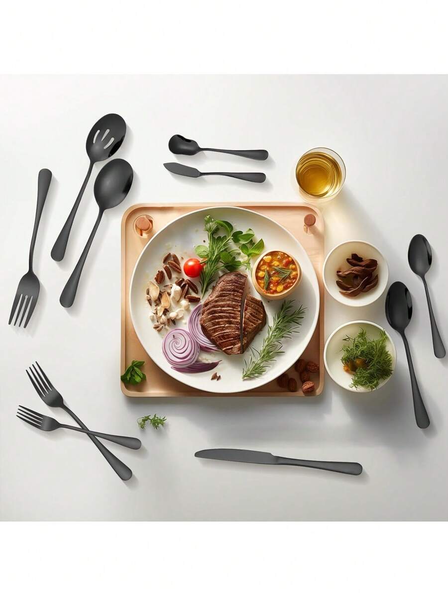 6/12/24pcs Stainless Steel Dinner Spoon And Fork Set, 6.7-Inch Durable ...