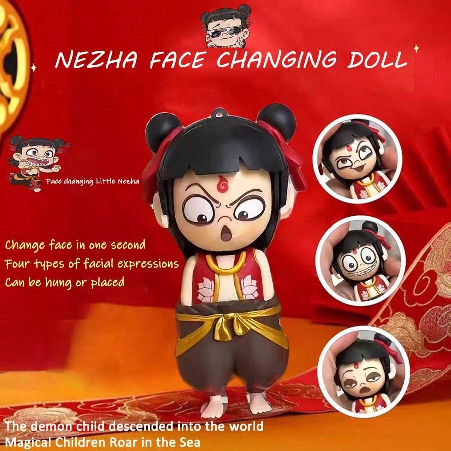 Demons Come Baby/Chaos Coastal "Nezha" Changing Face Doll, Creative Doll Decor Collectible ...