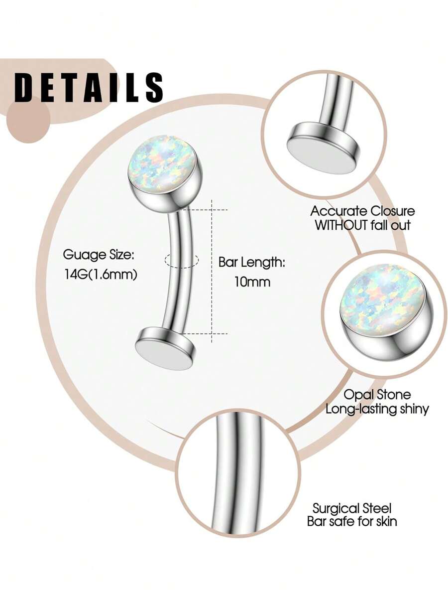 G23 Solid Titanium Belly Button Rings Floating Belly Navel Rings 14G ...