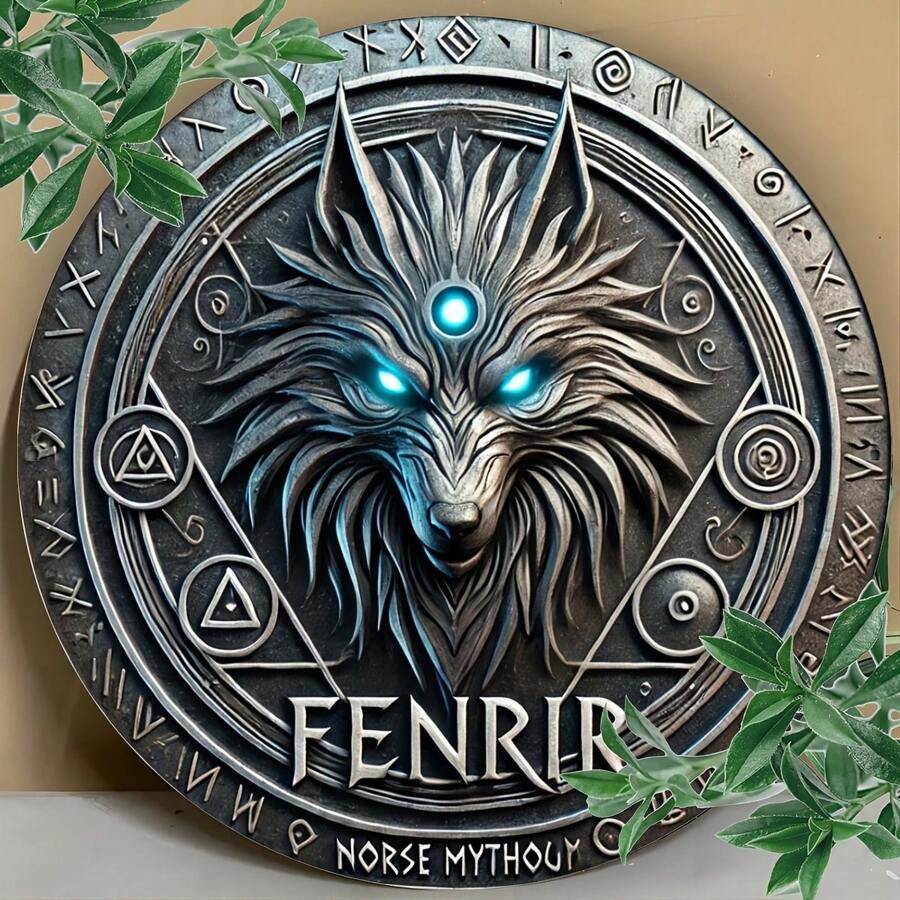 Fenrir Wolf Norse Mythology Metal Sign - Vintage Street Art, Perfect ...