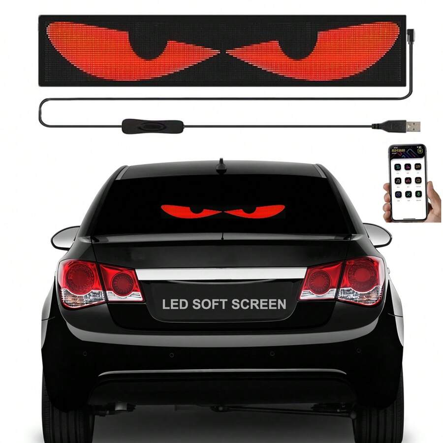 DIY Car Dynamic Programmable Flexible LED Smart Colorful Eye Lamp Soft ...