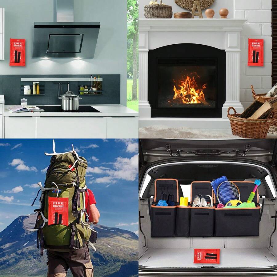 Manta ignífuga de emergencia para el hogar y la cocina - 1 paquete ...