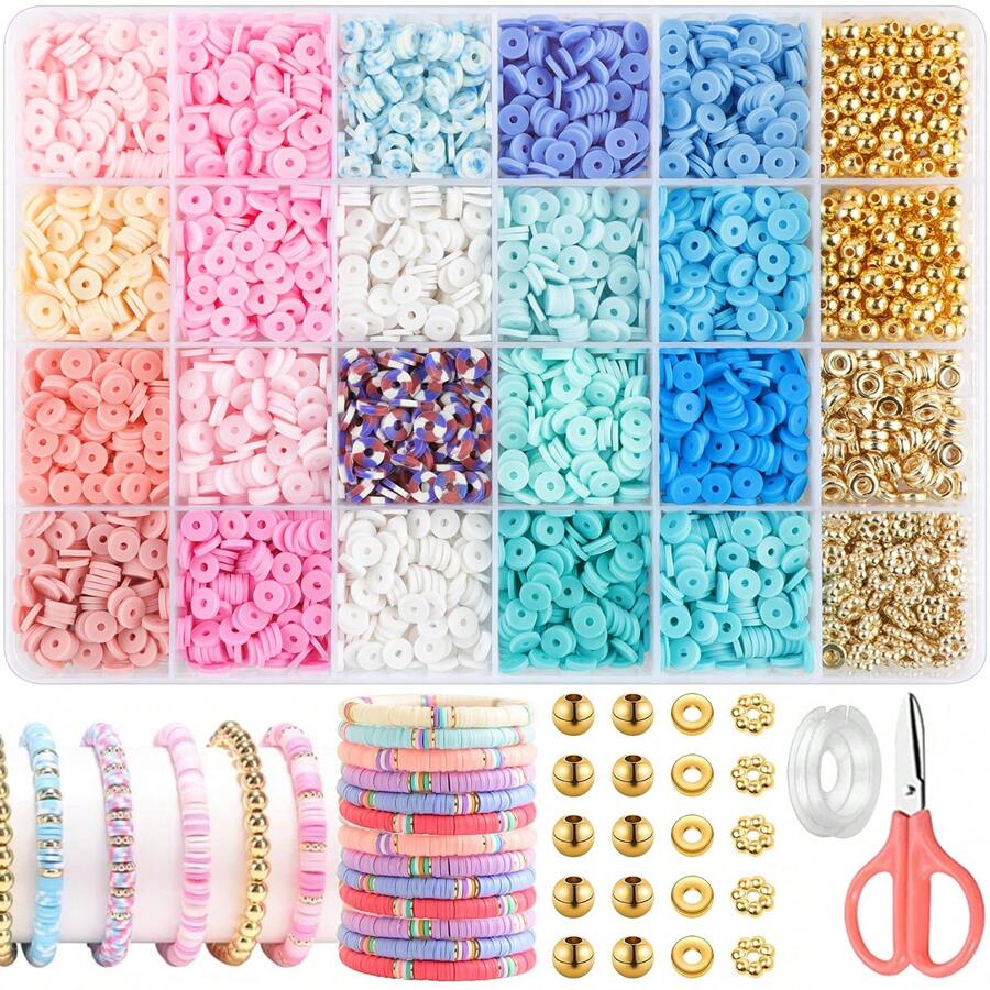 1000pcs/2124pcs Bead Necklace Making Kit With Beading Tool, For DIY ...