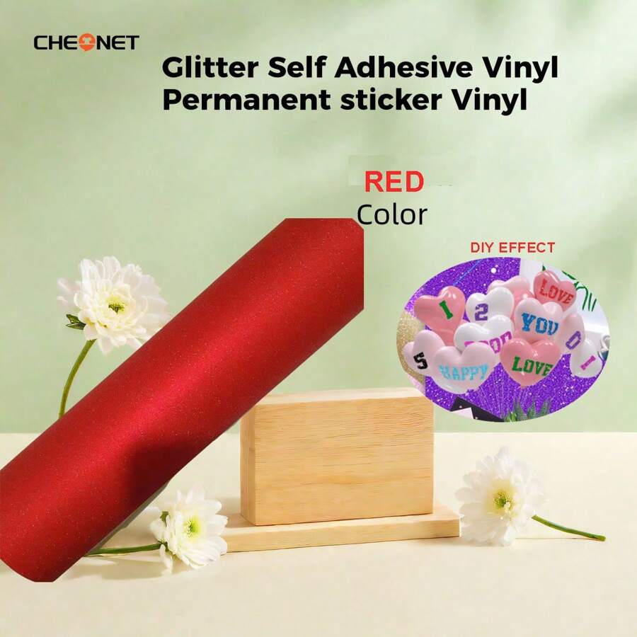 1 Sheet Glitter Permanent Self Adhesive Vinyl Sheets Transfer Tape For ...