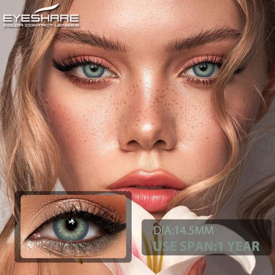 Eyeshare 1pair Natural Brown Lenses Color Contacts For Eyes Gray Pupils ...