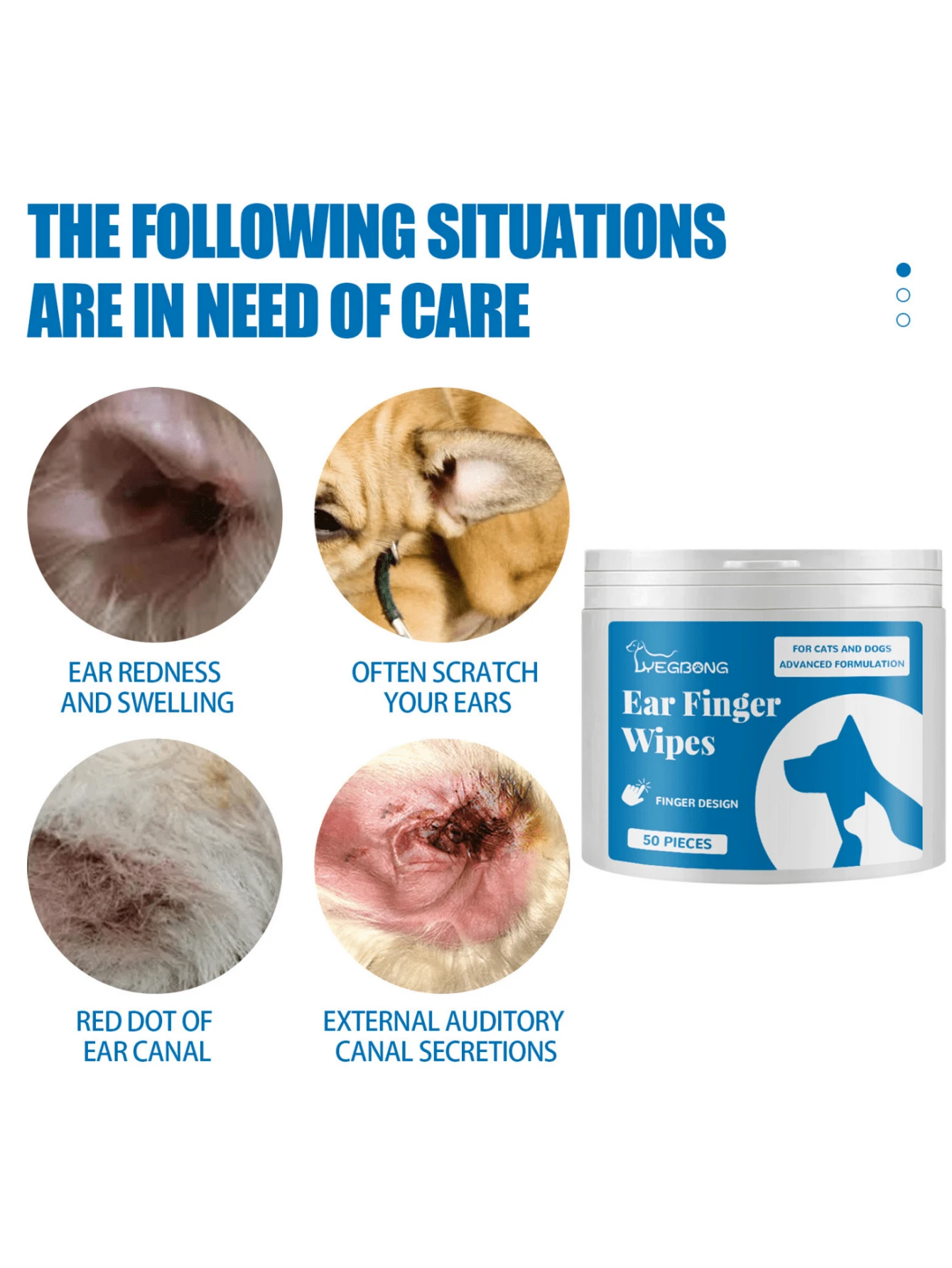 1 Box Cat/Dog Lover Gift And Dog/Cat Mom Love Pet Cleaning Finger Wipes ...