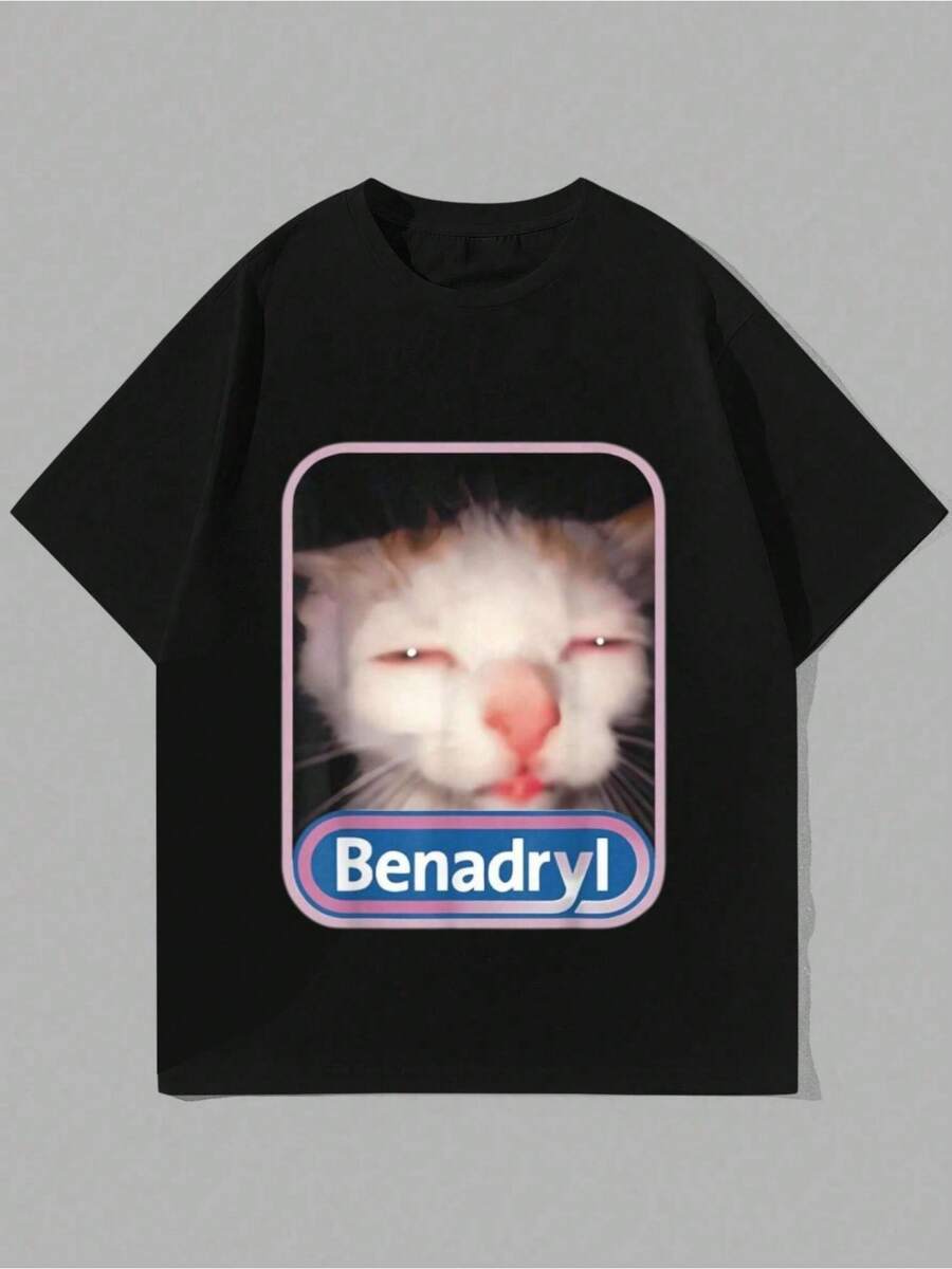 Camiseta linda y divertida con el meme del gato Benny de Benadryl ...