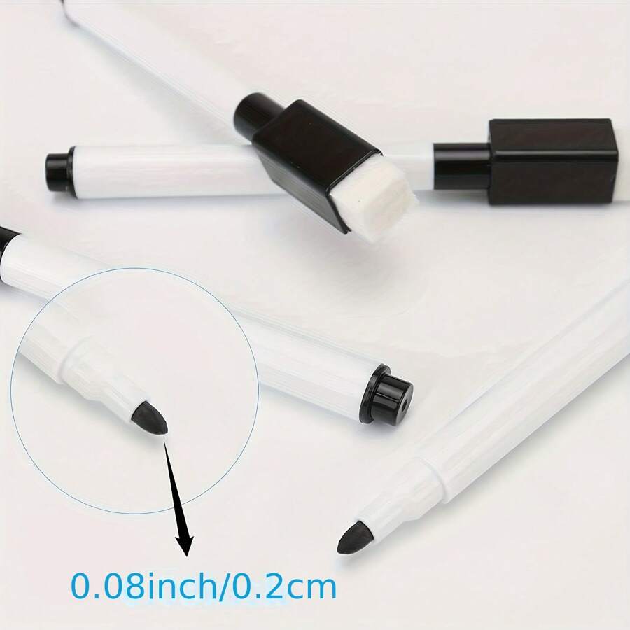 1/20/50pcs Black Dry Erase Markers With Eraser Caps - Mini Whiteboard ...