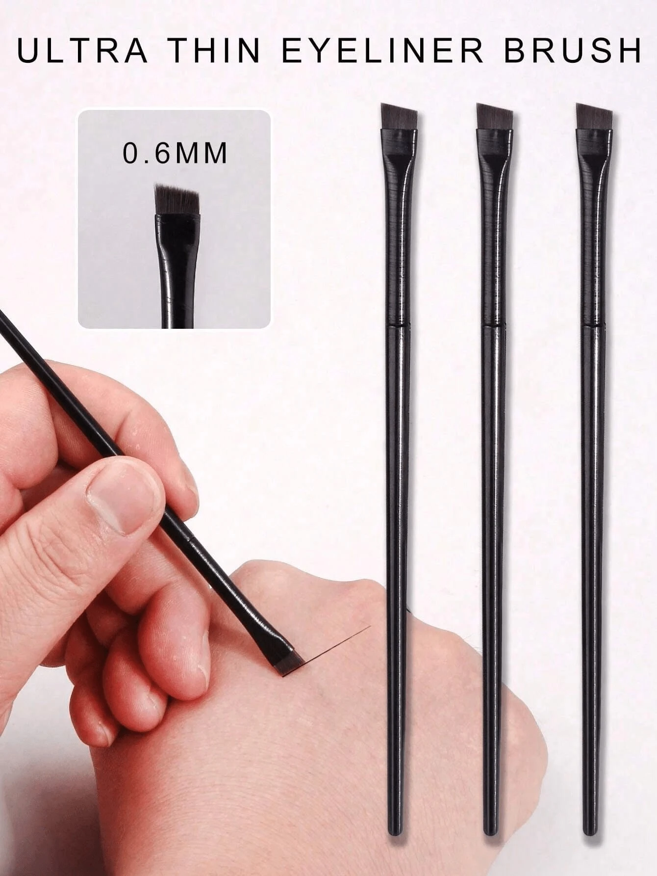 3pcs/Set Sickled Eye Liner Brush & Brush Makeup Brush, Liquid Eyeliner ...