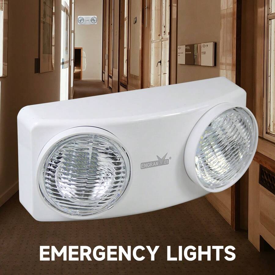 1pc Flat Plug LED Double Lamp Emergency Evacuation Light Wall-Mounted ...