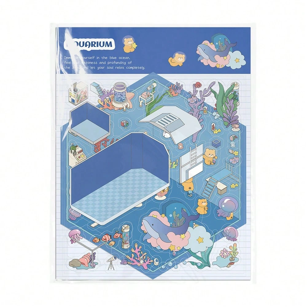YWWBLD 3D Miniature Scene Craft Decals, PET Ocean Center Themes, For ...