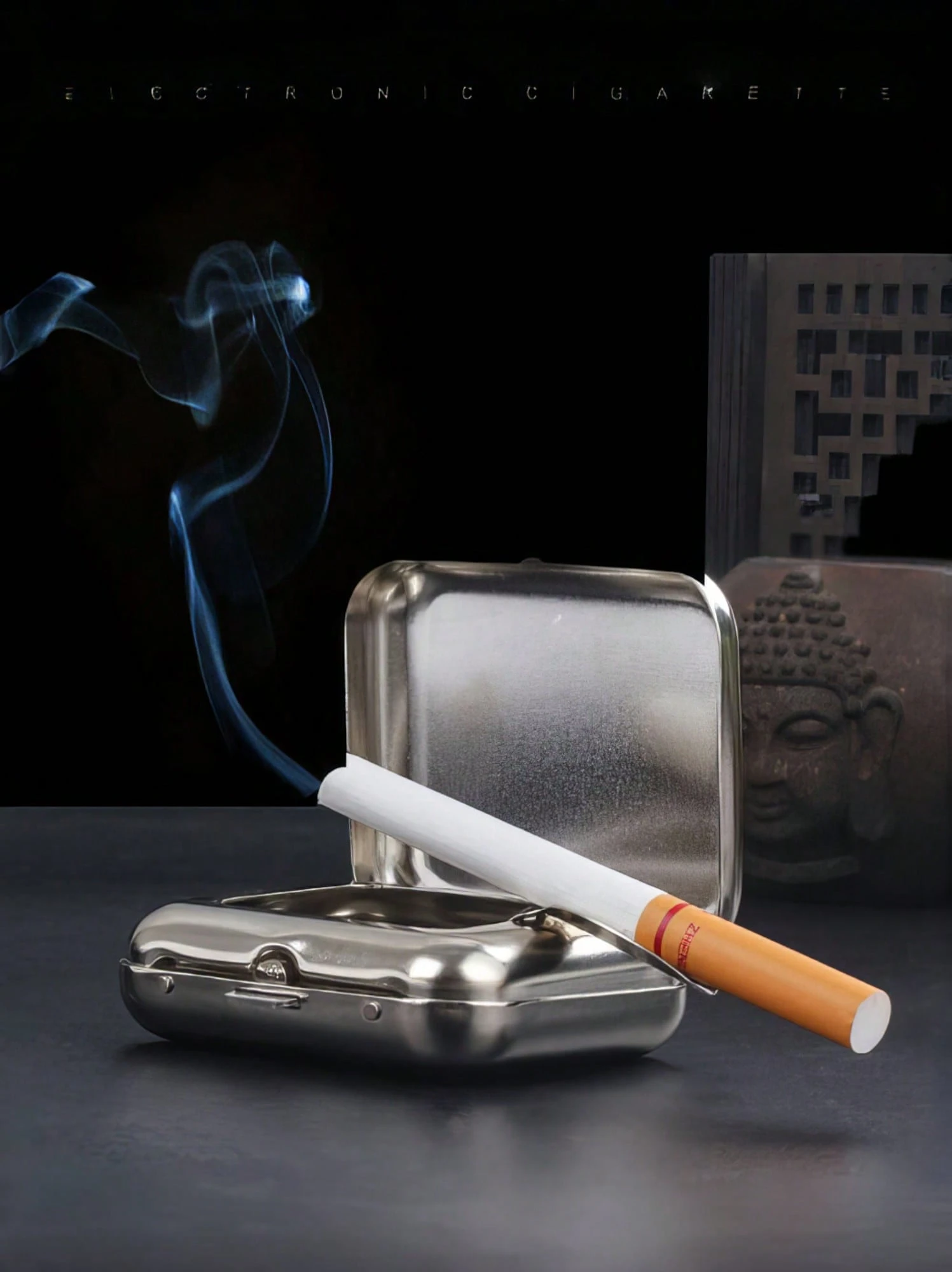 1PC Creative Personalized Stainless Steel Ashtray, Mini Carry-On ...