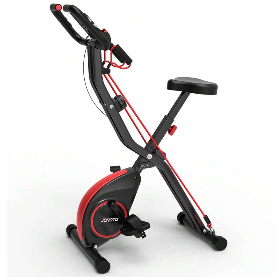 JOROTO Folding Exercise Bike Stationary Exercise Bike For Home WorkoutIndoor Cycling Bike For ...
