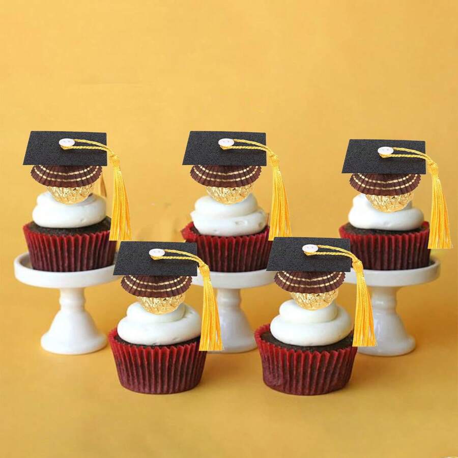 Graduation Decoration 2025 Graduation Hat Cupcake Top Cover Chocolate ...