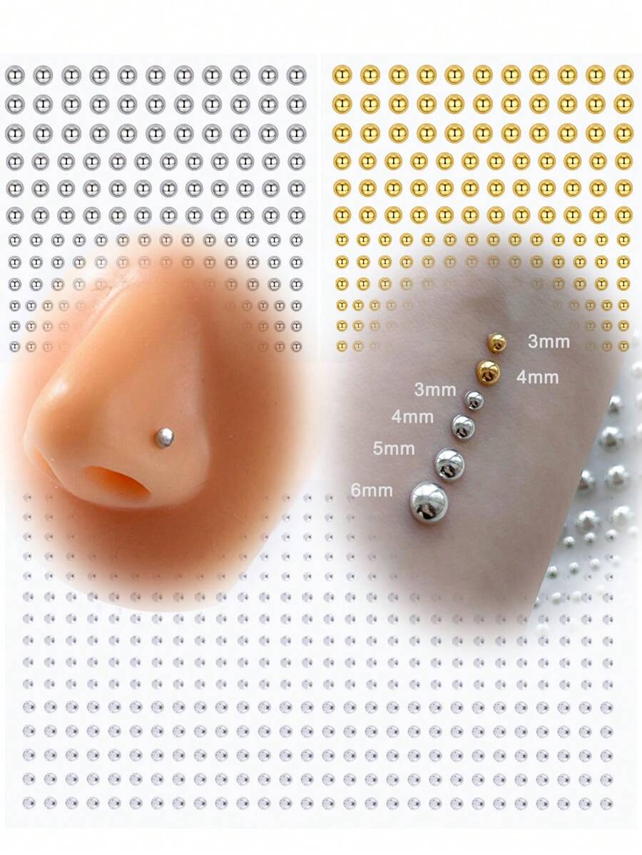 AVYRING 3 Folhas de Piercing Falso de Lábio, Piercing Falso de Nariz ...