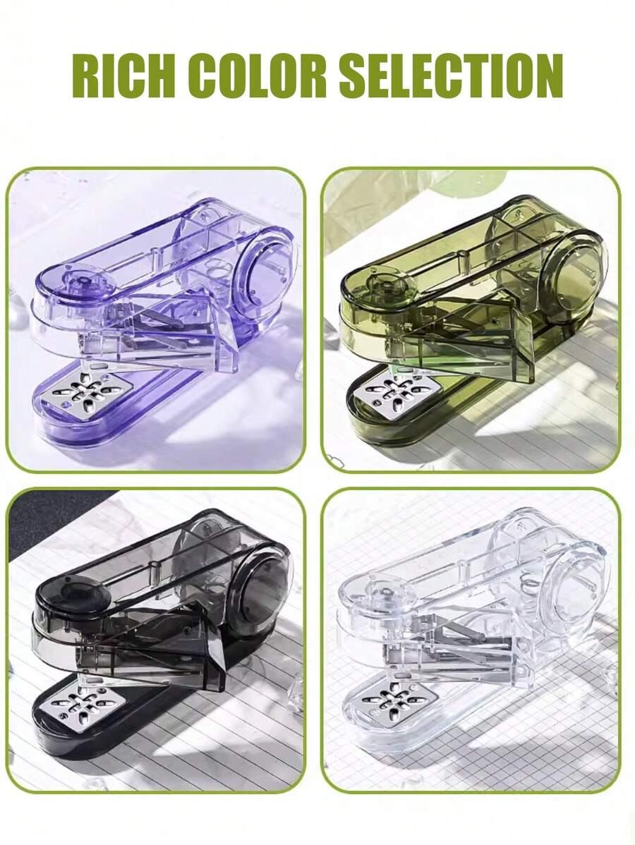 1pc Transparent Rotary Stapler, Student Stapler For Office And Home Use ...